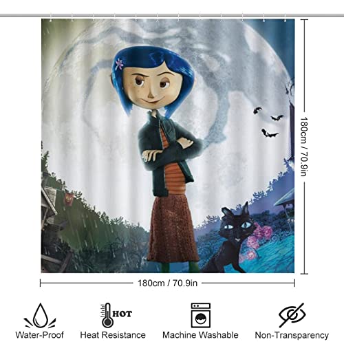 Woodyotime Co.ra.line Shower Curtain Sets 4 Piece Bathroom Set Shower Curtain Non-Slip Rugs Toilet Lid Cover Bath Mat Bathroom Decor
