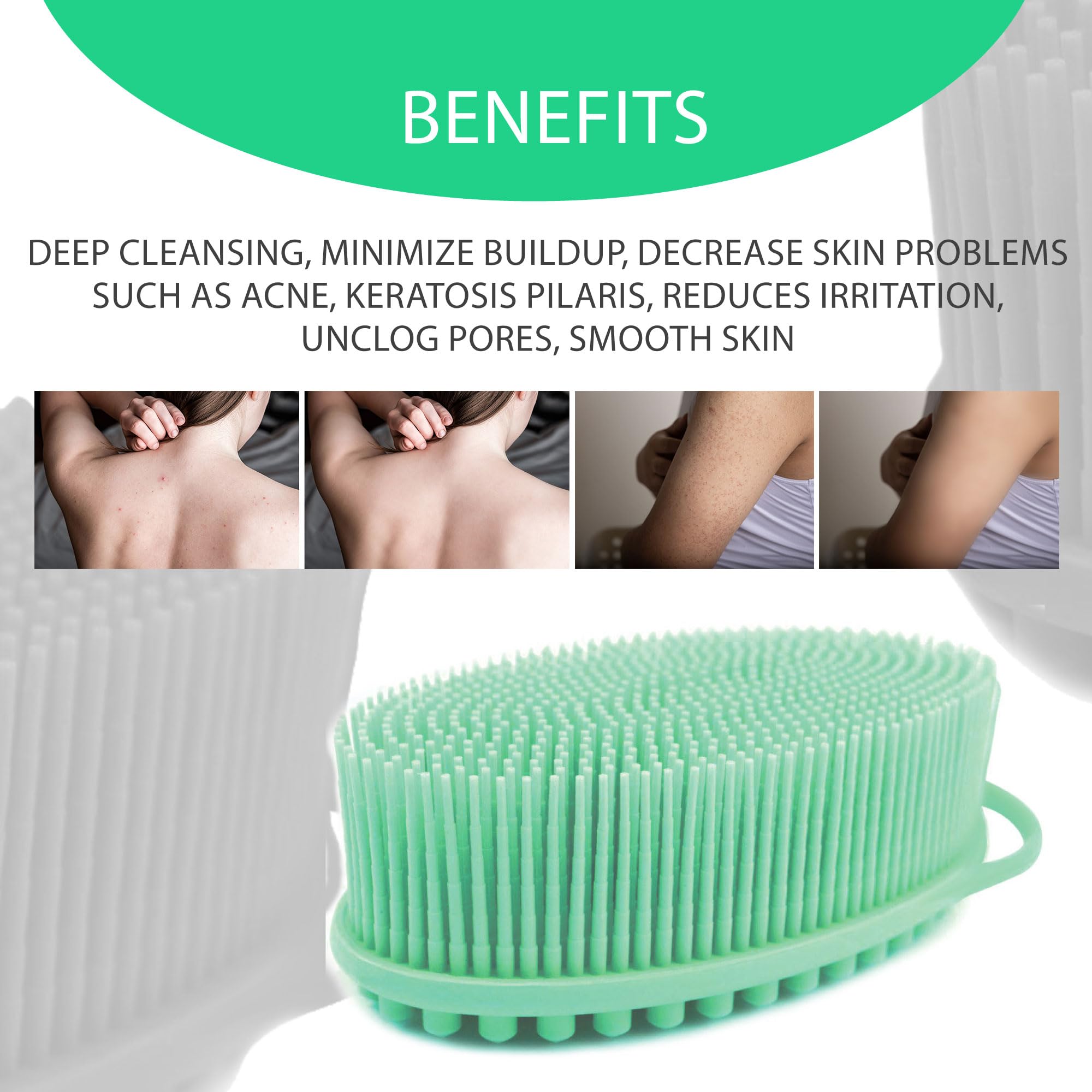 Avilana Silicone Body Scrubber – Dual-Sided Exfoliator for Men & Women, Gentle Loofah Alternative, Easy-to-Clean Silicone Shower Scrubber