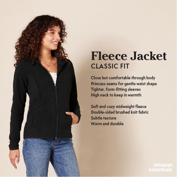 Amazon Essentials Women's Full-Zip Polar Fleece Jacket - Discontinued Colors, Coral Pink, Small