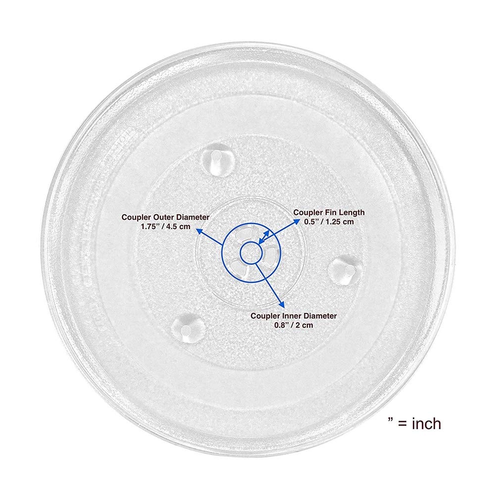 First Choice Brands 12.4" Glass Microwave Turntable Replacement Plate For GE, Samsung, Hotpoint And More - 315mm