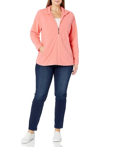 Amazon Essentials Women's Full-Zip Polar Fleece Jacket - Discontinued Colors, Coral Pink, Small