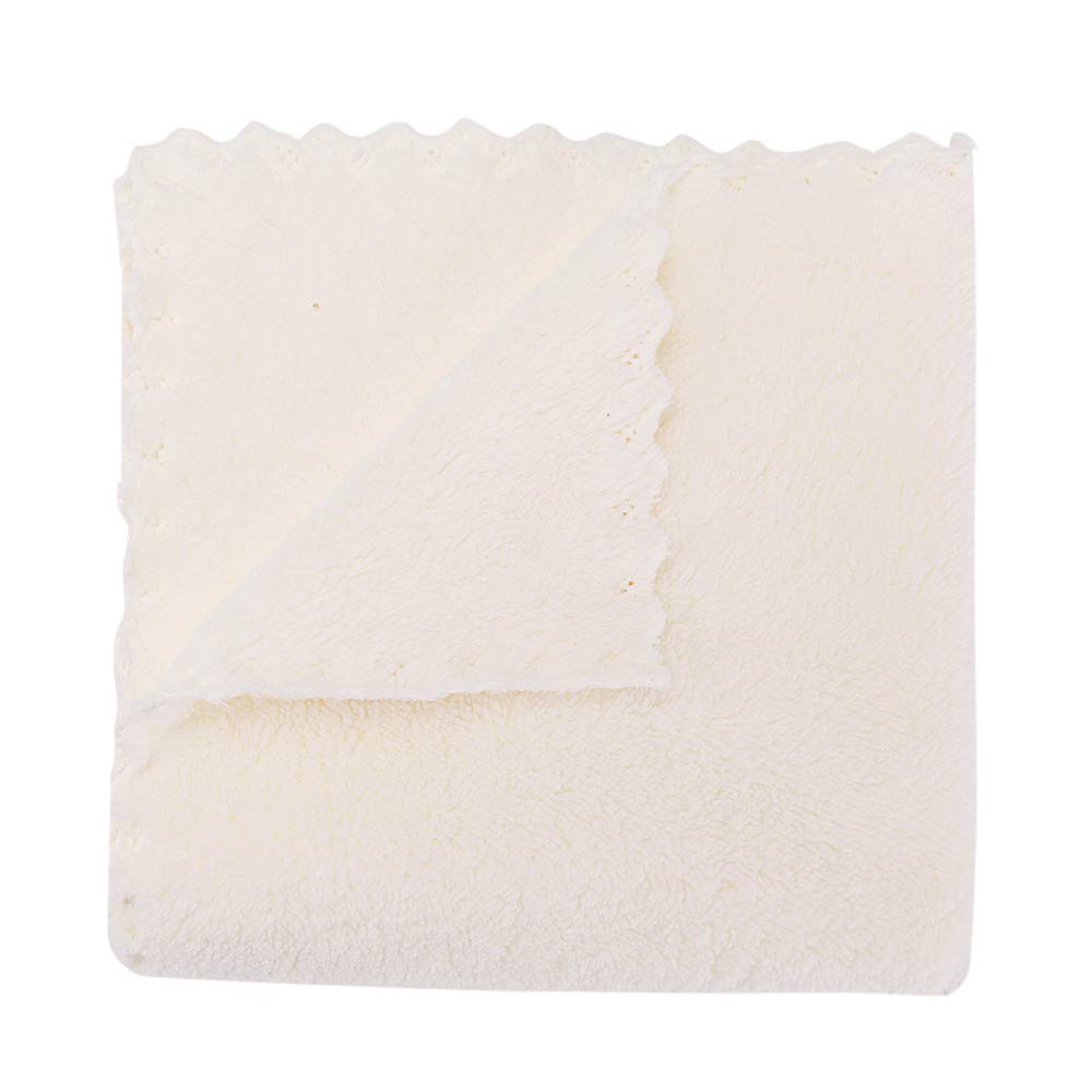 Kyapoo Baby Washcloths 12 Pack 12x12 Inches Microfiber Coral Fleece Extra Absorbent and Soft for Newborns, Infants and Toddlers-White