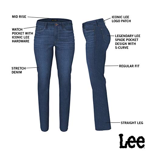 Lee Women's Legendary Mid Rise Straight Leg Jean Black 4 Short