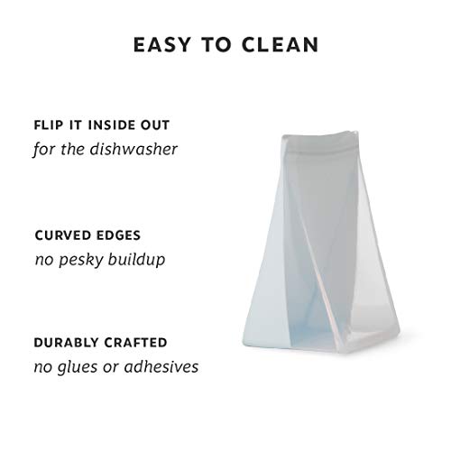 W&P Porter Silicone Reusable Storage Bag, Sandwich (36oz Stand-Up), Mint, Food Storage Container, Microwave and Dishwasher Safe, Easy Cleaning