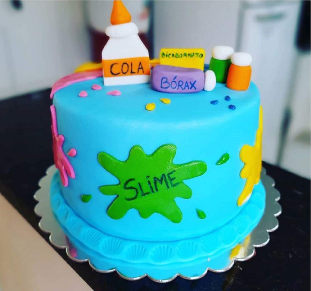 4 PCS Slime Cake Mold Slime Birthday Cake Decorations Slime Theme Party Supplies Slime Queen Cake Topper for Art Theme Party