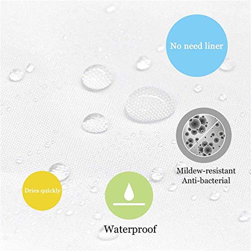JIYINJI Figment 4 Piece Shower Curtain Sets,Non-Slip Rugs, Toilet Lid Cover and Bath Mat, Durable for Bathroom Decor Set.