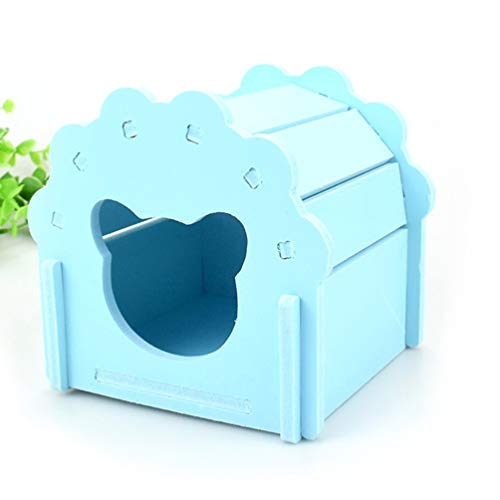 balacoo Hamster Wooden Hideout House Guinea Pig DIY Hideaway Hut Exercise and Climbing Toys for Bunny,Ferrets Chinchillas 2Pcs