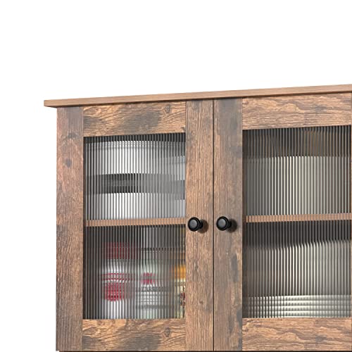 Tohomeor Bathroom Wall Cabinet with Towels Bar Wooden Medicine Cabinet with 2 Doors Wall Mounted Storage Cabinet Over Toilet Bathroom Cabinet (Brown)