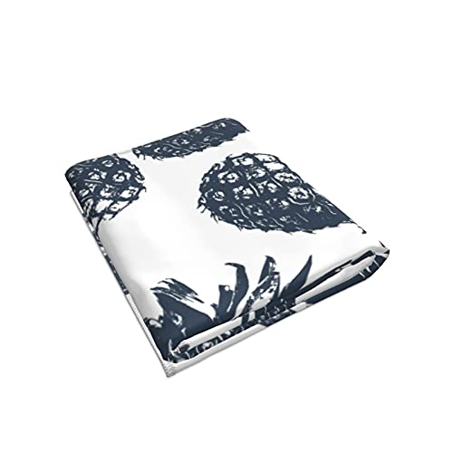 Dark Blue Pineapple Hand Towel Watercolor Summer Fruit Face Towel Soft Fingertip Graphic Hand Towels for Bathroom Kitchen Hotel Yoga & Gym 27.5 X 15.7'