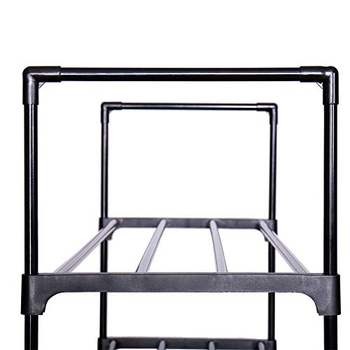 Function Home 4 Tier Free Standing Shoe Rack, Space Saving Shoes Storage Stand, Shoe Organizer Shelf for Bedroom, Entryway and Hallway in Black