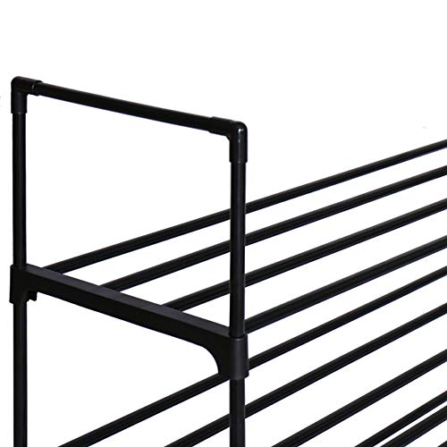 Function Home 4 Tier Free Standing Shoe Rack, Space Saving Shoes Storage Stand, Shoe Organizer Shelf for Bedroom, Entryway and Hallway in Black