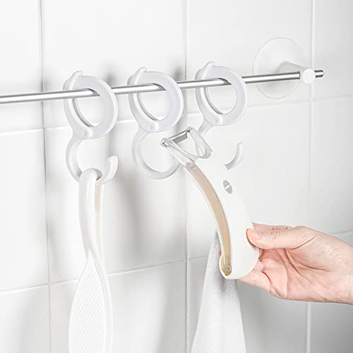 WWW 20 Packs Organizer for Closet - S Hooks- Plastic Hanging Hooks with Safety Adjustable Gear Purse Hangers for Closet which Saves Space Windproof Hook
