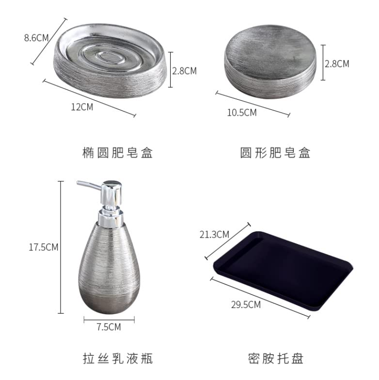 WYKDD Handmade Retro Ceramic Bathroom Five-Piece Set Wash Bathroom Toilet Supplies Set Wedding Wash Set