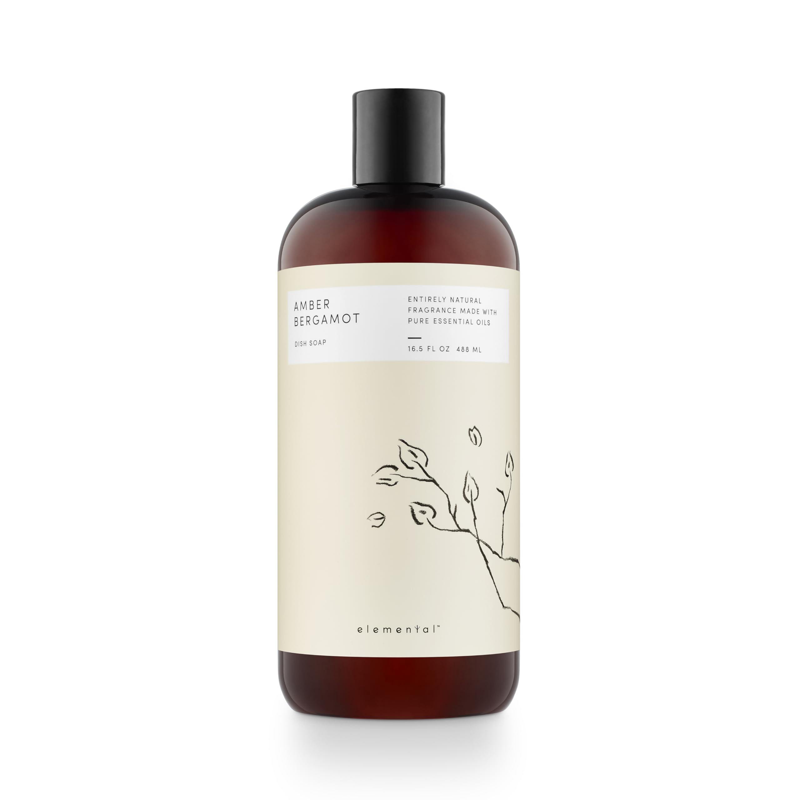 Illume Elemental Collection, Amber Bergamot Dish Soap, 16.5oz, White