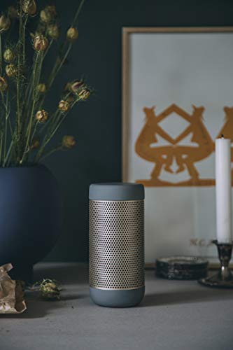 KREAFUNK Acoustic Portable Bluetooth Speaker, Water Resistant (IPX5) and Durable, Up to 30 Hours of Wireless Play, Voice Assistant, Stereo Sound, for Indoors and Outdoors (Gray)