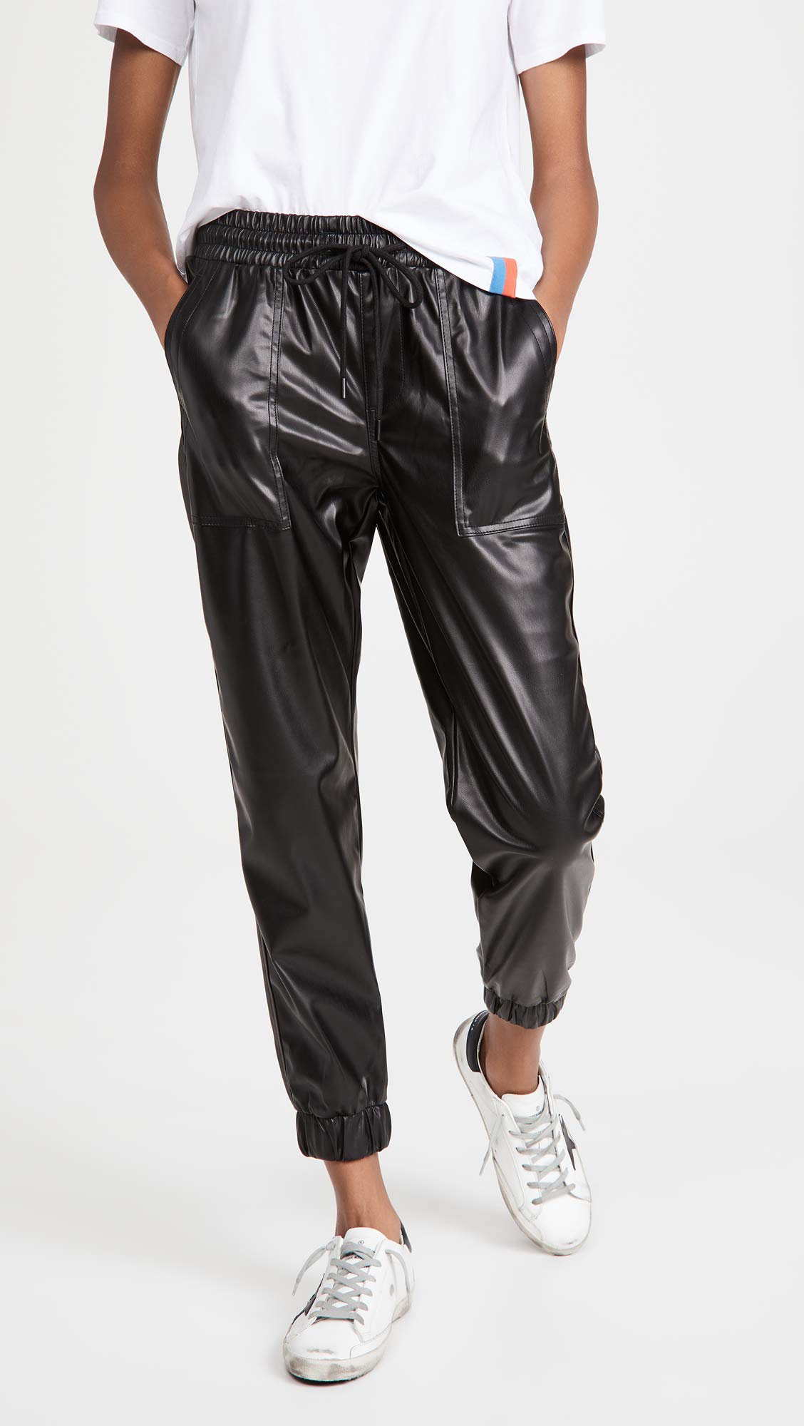 [BLANKNYC] Womens Vegan Leather, Comfortable & Casual Pants, Black Widow, 26