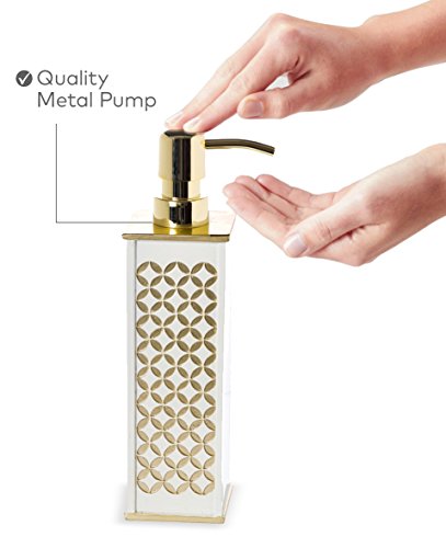 Creative Scents White Bathroom Accessories Set - Decorative 4 Piece Bathroom Accessory Set Includes: Soap Dispenser, Toothbrush Holder, Soap Dish and Tumbler, Gift Packaged (Diamond Lattice)