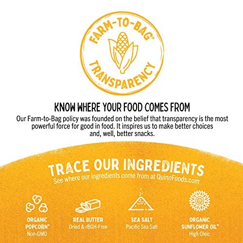 Quinn Movie Night Popcorn Variety Gift Kit, 3 Flavors - Real Butter, Parmesan & Rosemary, White Cheddar, Non-Gmo, Organic Popcorn Kernels (9 bags)
