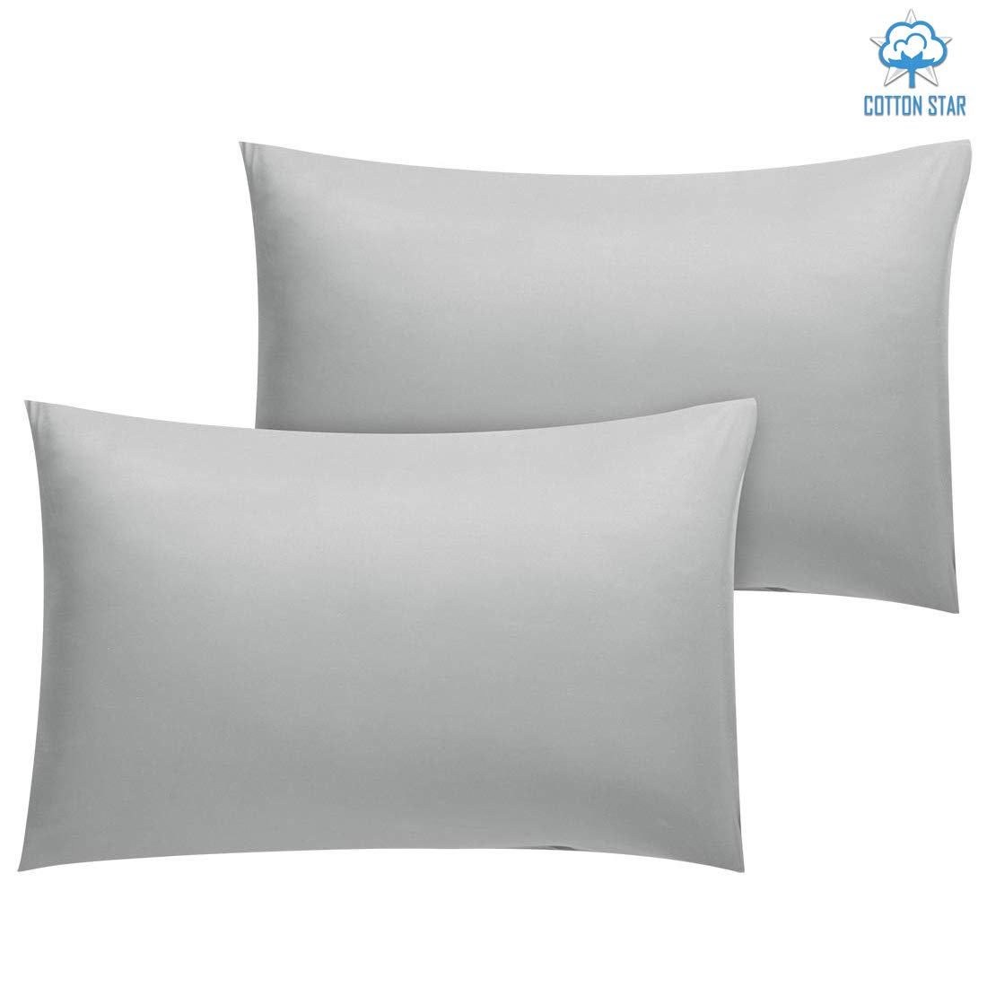 Cotton Star Travel Pillowcase 12x16 Set of 2 Toddler Pillowcase Zipper Closure 600 Thread Count 100% Organic Cotton Pack of 2 Toddler Travel Mini Pillow Case Silver Solid
