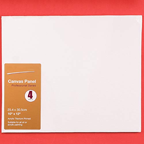 Painting Canvas Panel Boards - 10 X 12 Inch / 4 Pack - 1/8 Inch for Oil & Acrylic Paint/10 x12, 4 Pack
