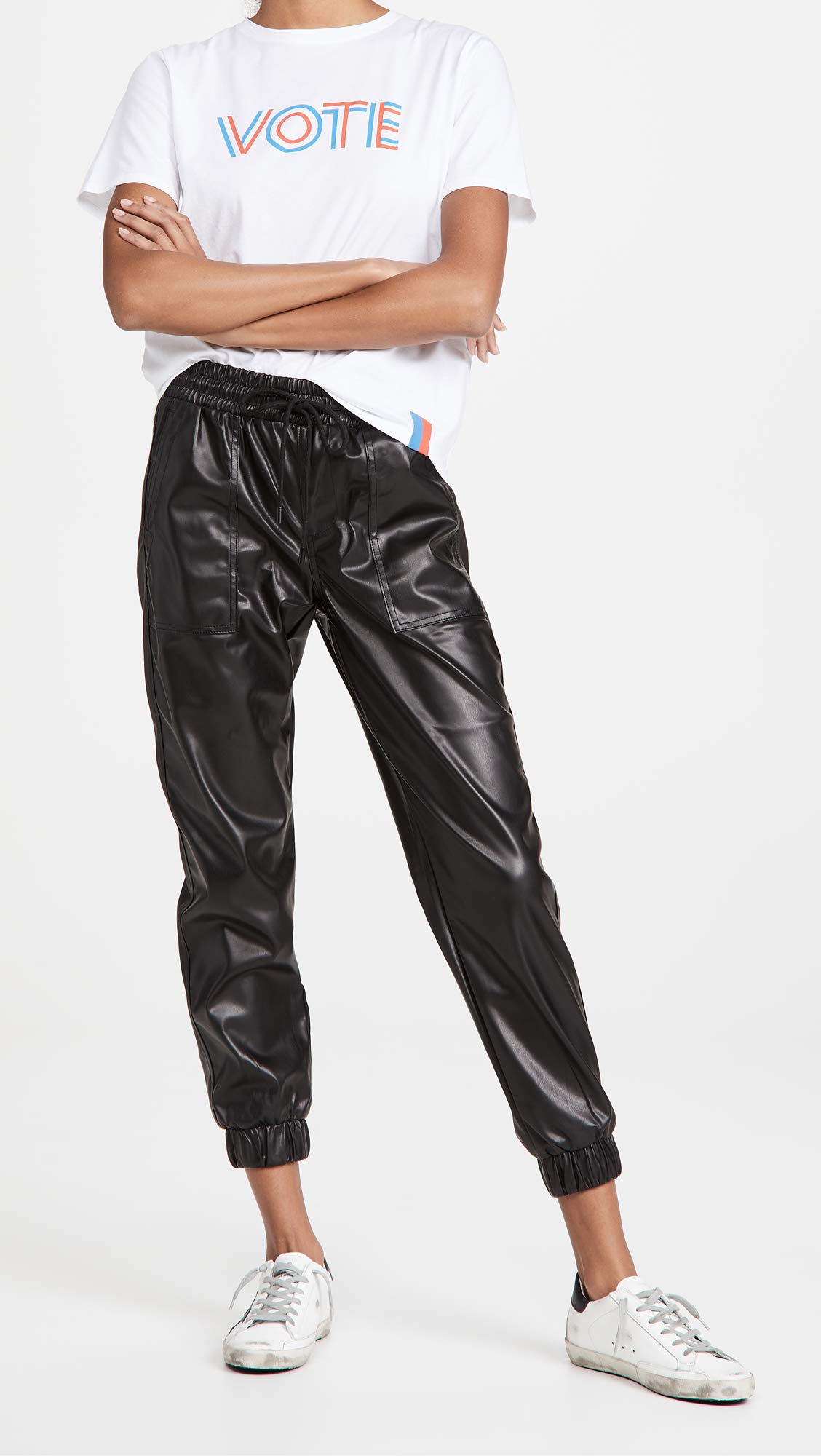 [BLANKNYC] Womens Vegan Leather, Comfortable & Casual Pants, Black Widow, 26