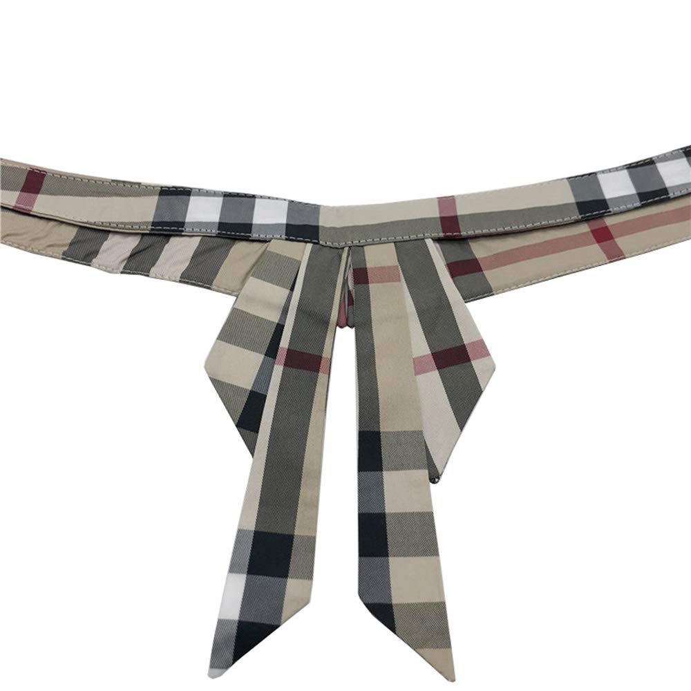 Vpang Detachable Fake Collar Lapel Plaid Blouse False Collar Choker Peter Pan Necklace Neck Bow Tie (Plaid)