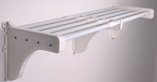 EZ Shelf DIY Expandable Shelf ONLY (No Hanging Rod) - 42.5β - 75β -White-Mounts to Backwall(Floating) with 2 End Brackets-Easy to Install-Strong- Closet Wire Shelving Alternative-(EZS-SW72-1-2)