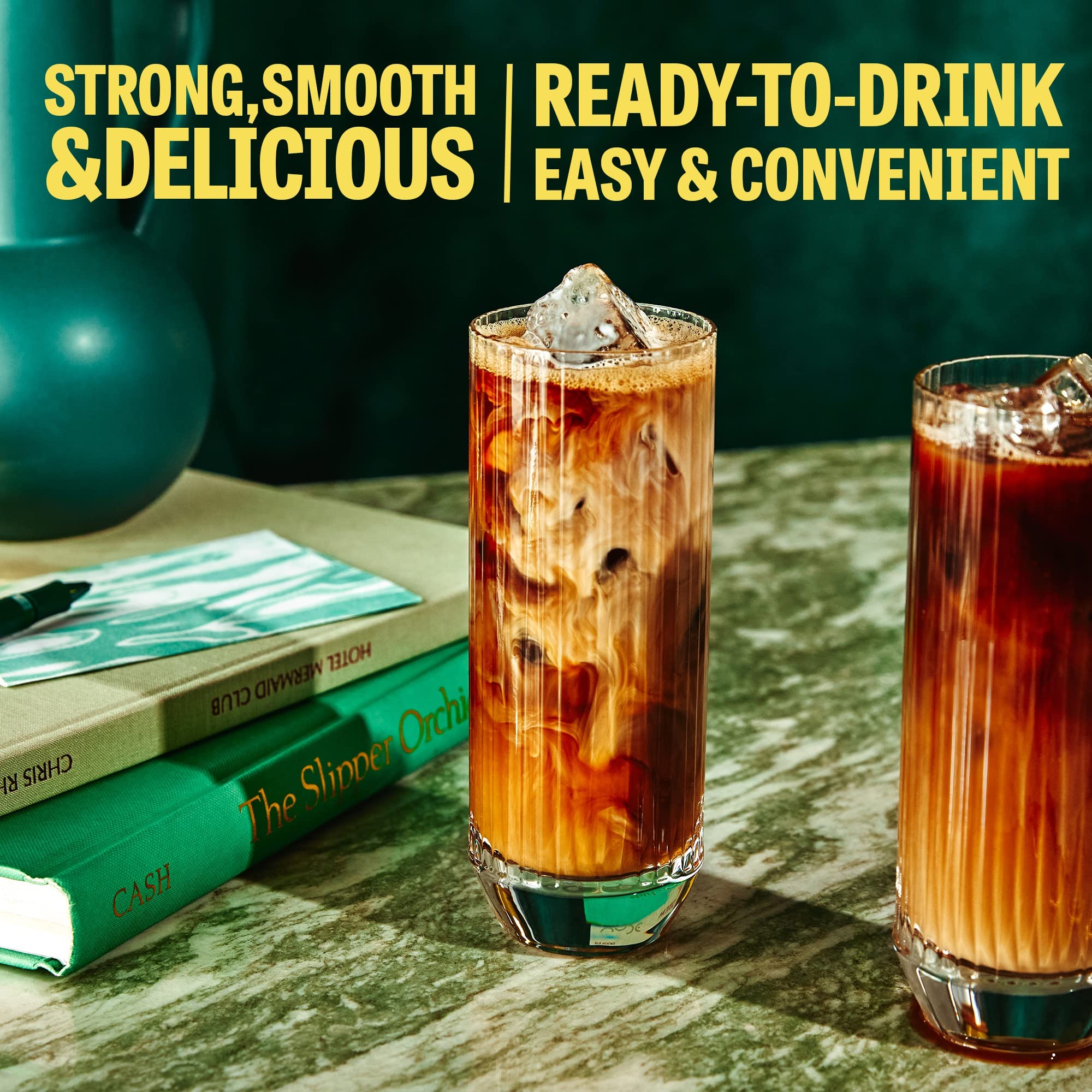 Wandering Bear Straight Black Organic Cold Brew Coffee, Iced Coffee, 32 fl oz, 6 pack - Extra Strong, Smooth, Unsweetened, Shelf-Stable, Ready to Drink, Cold Brewed Coffee, Cold Coffee