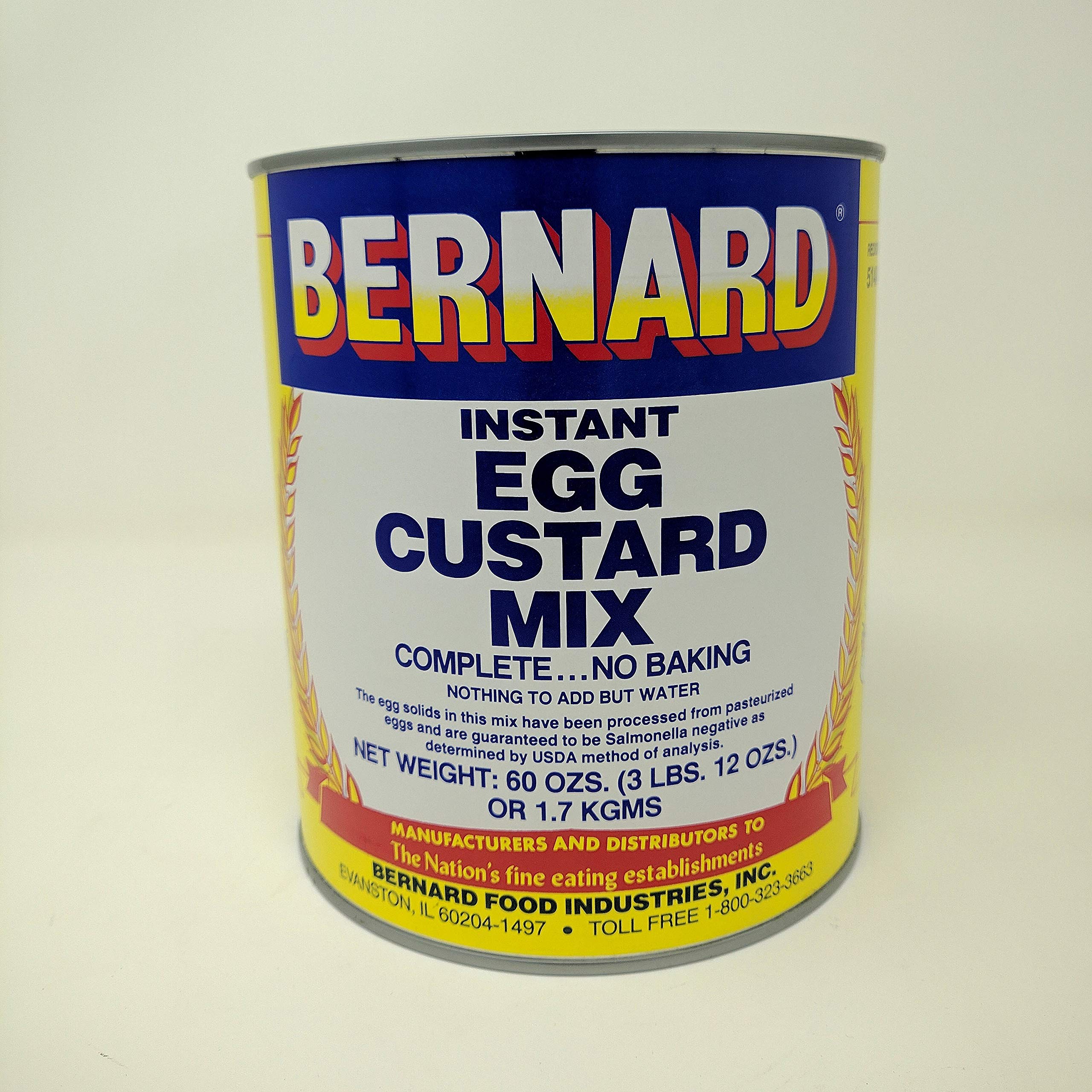 Bernard Foods Instant Egg Custard Mix SURVIVAL FOOD 55 SERV. ONE #10 can