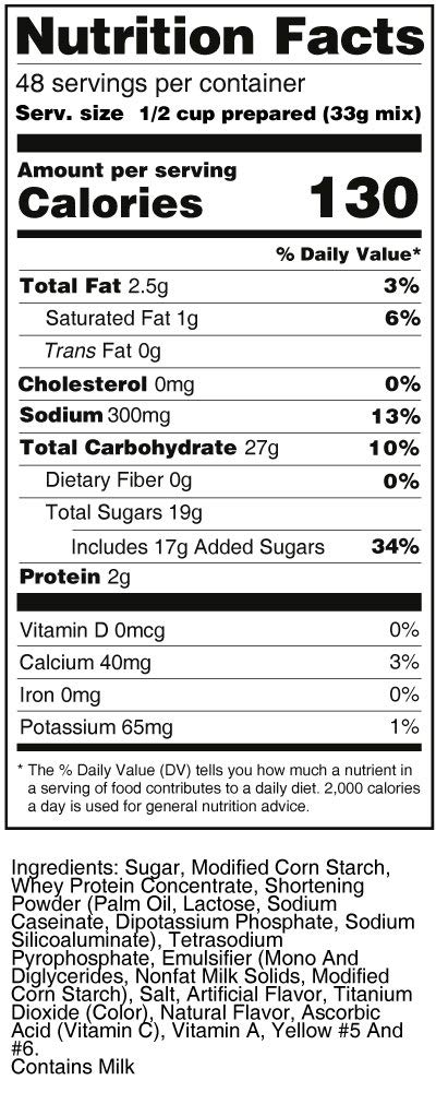 Bernard Foods Vanilla Pudding Mix SURVIVAL FOOD 48 SERV. ONE #10 can