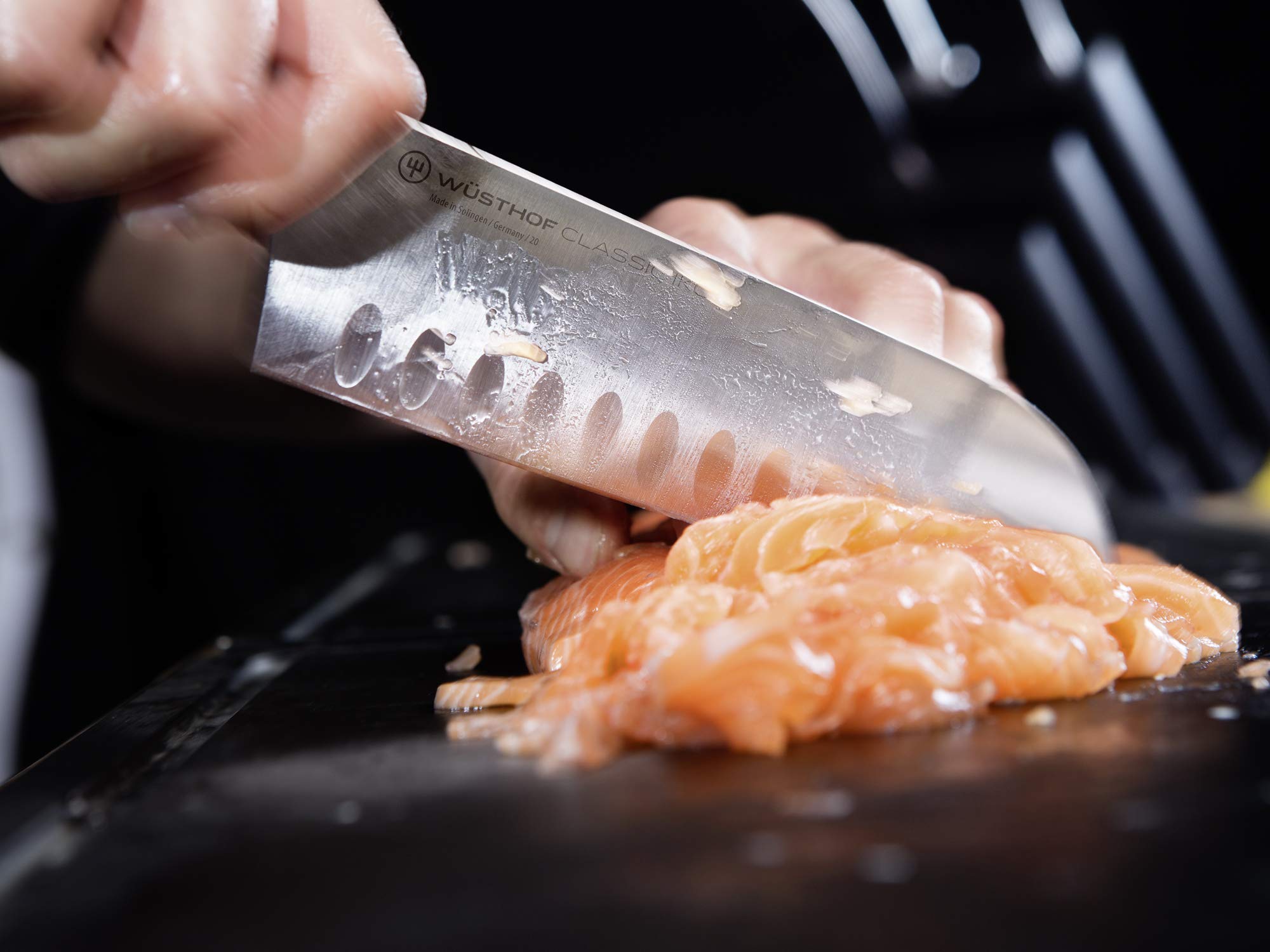 WÜSTHOF Classic IKON 5" Hollow Edge Santoku Knife, Black