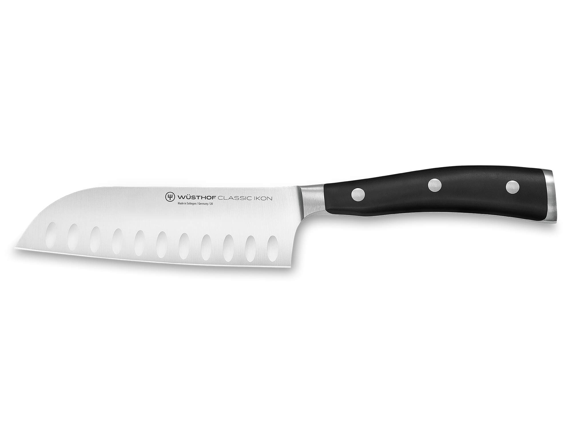 WÜSTHOF Classic IKON 5" Hollow Edge Santoku Knife, Black