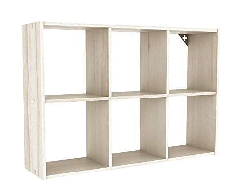 ClosetMaid 5430 Mini 6-Cube Desktop or Wall Mount Organizer, Bleached Walnut