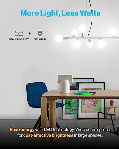 Sunco 6 Pack Globe Light Bulbs, G25 LED Vanity Bulbs for Bathroom, Round Ambient Decorative Bulb, 450 LM, 3000K Warm White, Dimmable, 6W, E26 Base, Frosted, CRI92, Damp Rated UL