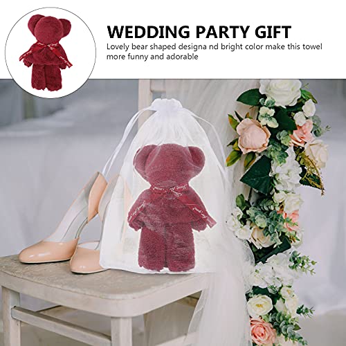 Veemoon 1 Set Adorable Bear Shaped Towel Decorative Washcloth Face Washing Towel