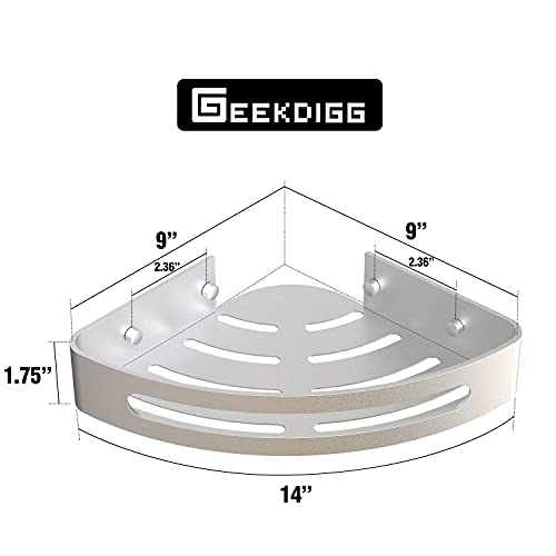 GeekDigg 2 Pack Aluminum Brackets for Shower Caddy Shelf 2-Pack Shower Shelves for Tile Walls, Aluminum Corner Shower Basket Caddy