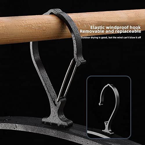 YASEZ 5 Hangers Aluminum Alloy Hangers Wide Buckle Fixed Drying Rack Outdoor Balcony with (Color : Black)