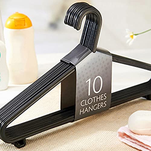 YASEZ 10pcs Adult Clothing Hanger Portable Household Clothe Dress Organizer Closet Space Saver Black