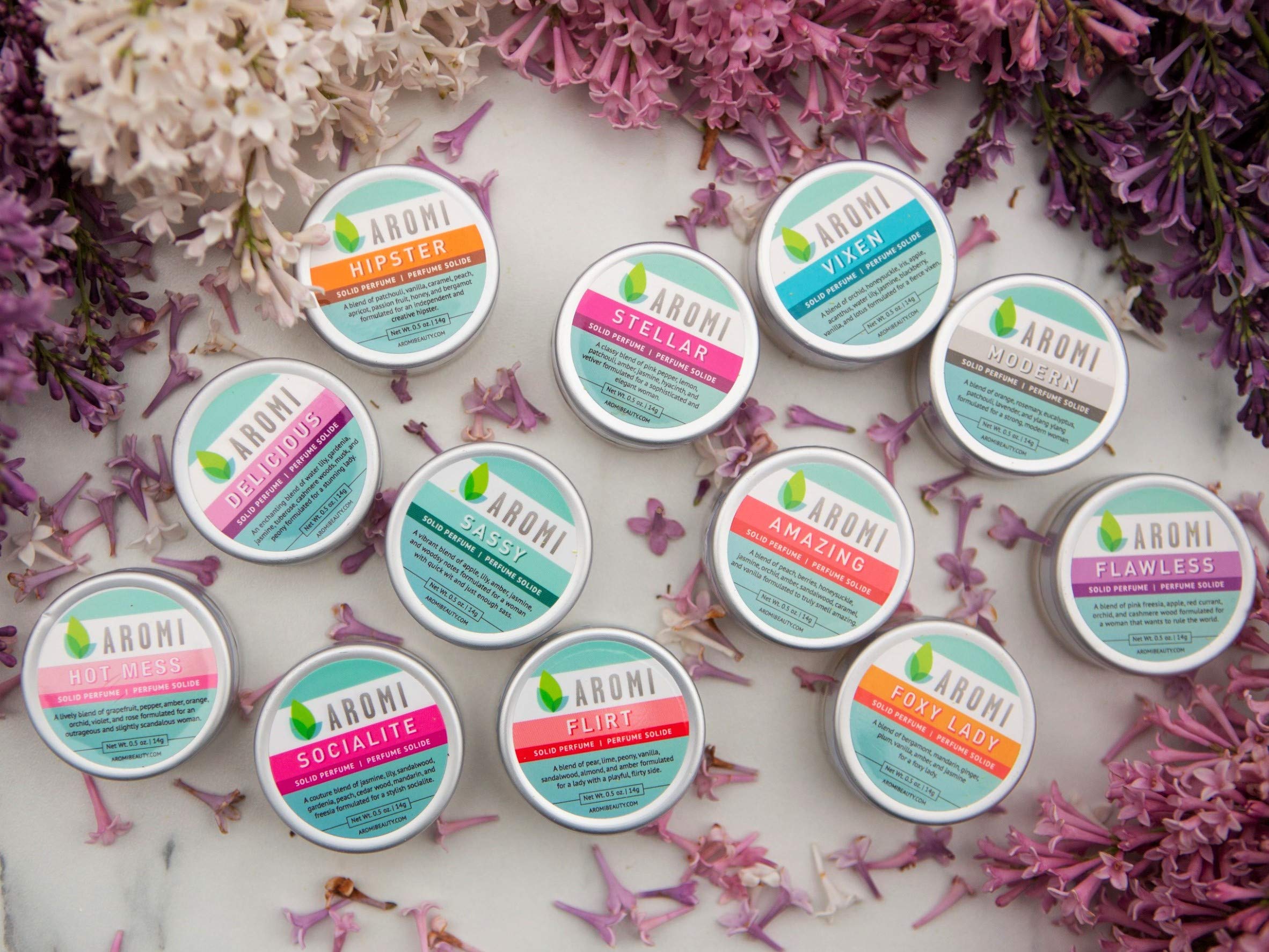 Aromi Amazing Solid Perfume | Fruity, Floral Fragrance, Vegan & Cruelty-free, Travel Scent, Women’s Gift, Vanilla, Caramel, & Jasmine Scent, Handmade (Amazing)