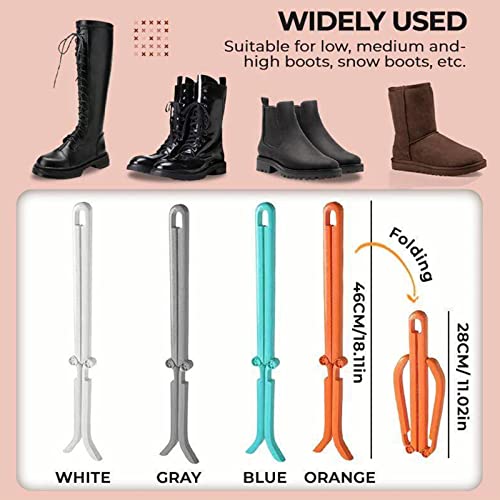 dazeni Folding Boot Shaper for women,Boots Knee High Shoes Clip Support Stand Storage Organizer,Boots Inserts Shape Holders -3PACK (Blue)