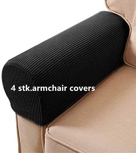 BADASS SHARKS Black Polyester Waterproof Stretch Fit Washable Armchair Sofa Furniture Cover