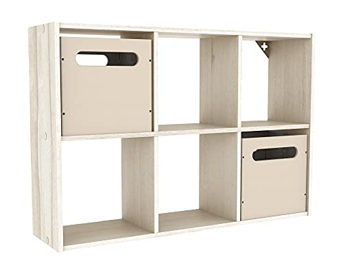 ClosetMaid 5430 Mini 6-Cube Desktop or Wall Mount Organizer, Bleached Walnut