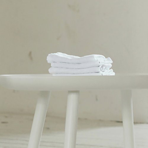 LinenMe Wash Cloths x4 100% Linen , 12 by 12-Inch, Optical White