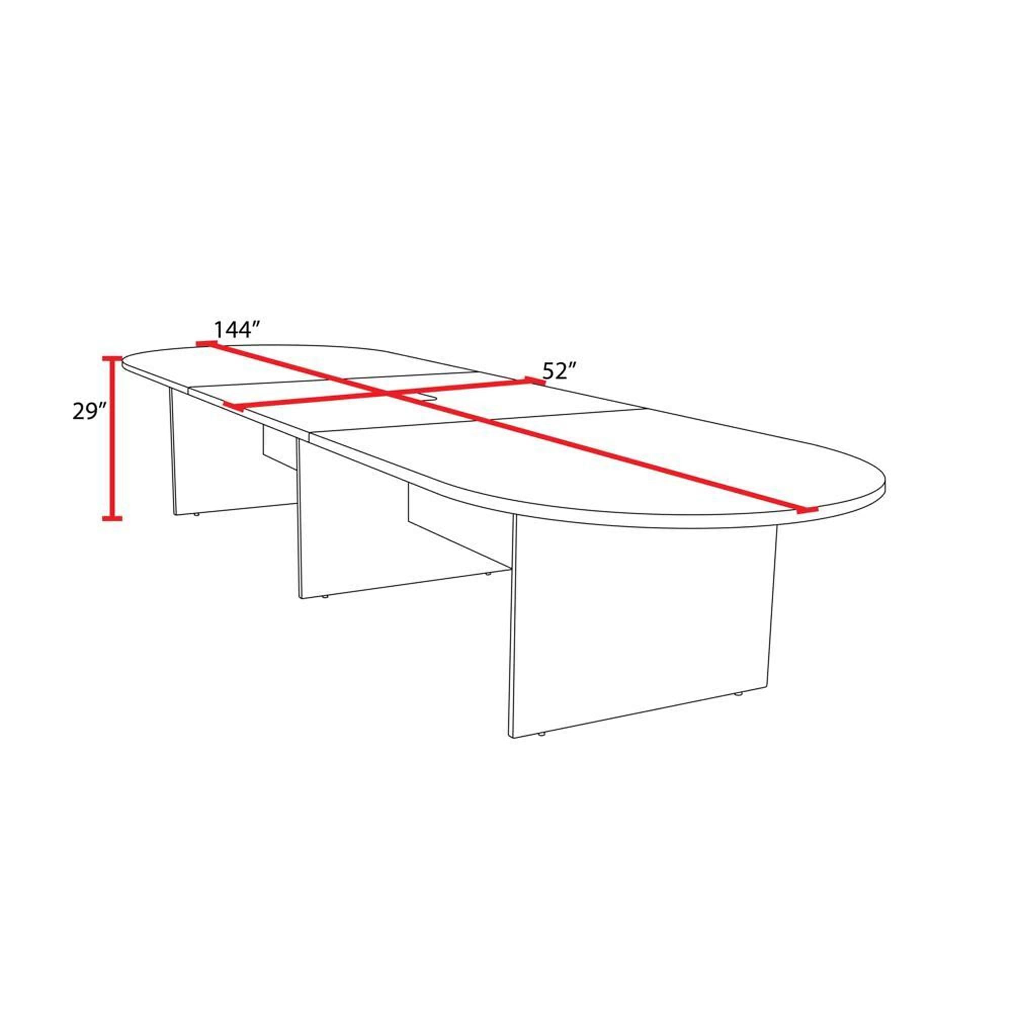 Regency Legacy Modular Conference Table with Tabletop Power & Data Port, 144", Ash Grey
