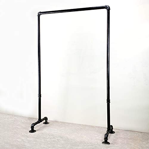 Womio Industrial Pipe Clothing Racks,36 in Hanging Clothes Retail Display,Commercial Grade Pipe Clothes Racks,Heavy Duty Garment Racks,Black brush silver