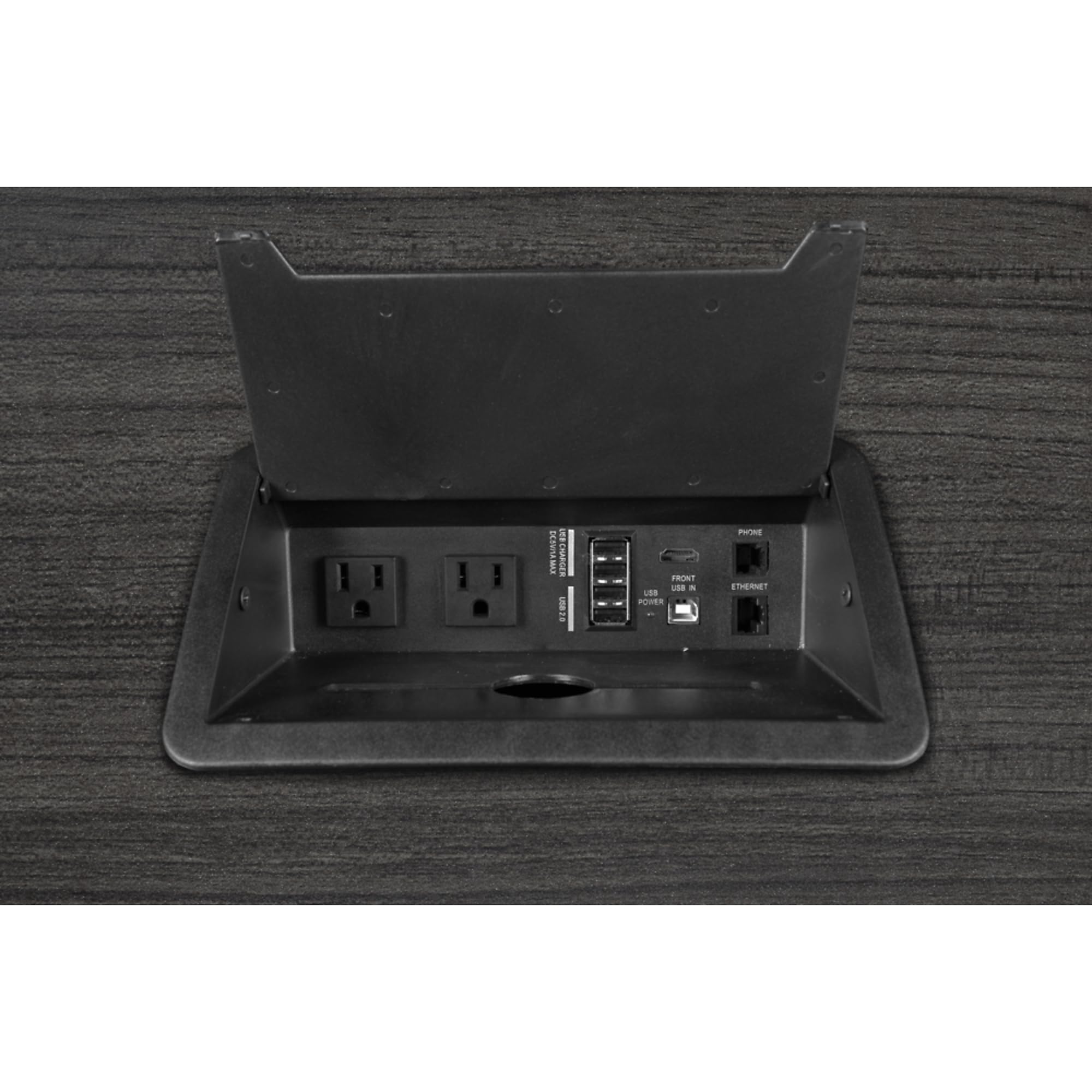Regency Legacy Modular Conference Table with Tabletop Power & Data Ports, 216", Ash Grey