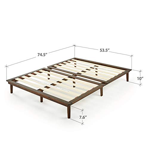 ZINUS Bobbie 10 Inch Wood Platform Bed Frame, Full Size, Mattress Foundation with Sturdy Acacia Wood Slat Support, No Box Spring Needed, Tool Free Assembly