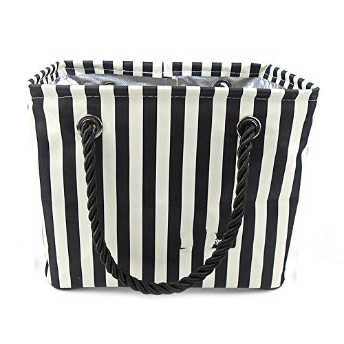 Shower Caddy Tote Shower Basket Bag Shower Tote Bag Bath Organizer Bag Bottom Mesh Leaking for Bathroom Accessories Perfect for College Dorm,Gym,Trip, Swimming Class (Black White Stripe A)