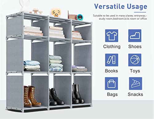 EnHomee 9 Cube Storage Organizer DIY Storage Cubes Portable Organizer Shelves Toy Organizers Storage for Bedroom/Living Room/Kids Room