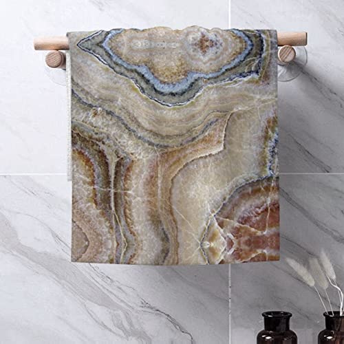 AKAUTOSM Microfiber Face Wash Cloth, Washcloth Towel for Bathroom/Spa/Gym, Highly Absorbent/Soft (Onyx Stone Pale Blue 27.5*16inch)